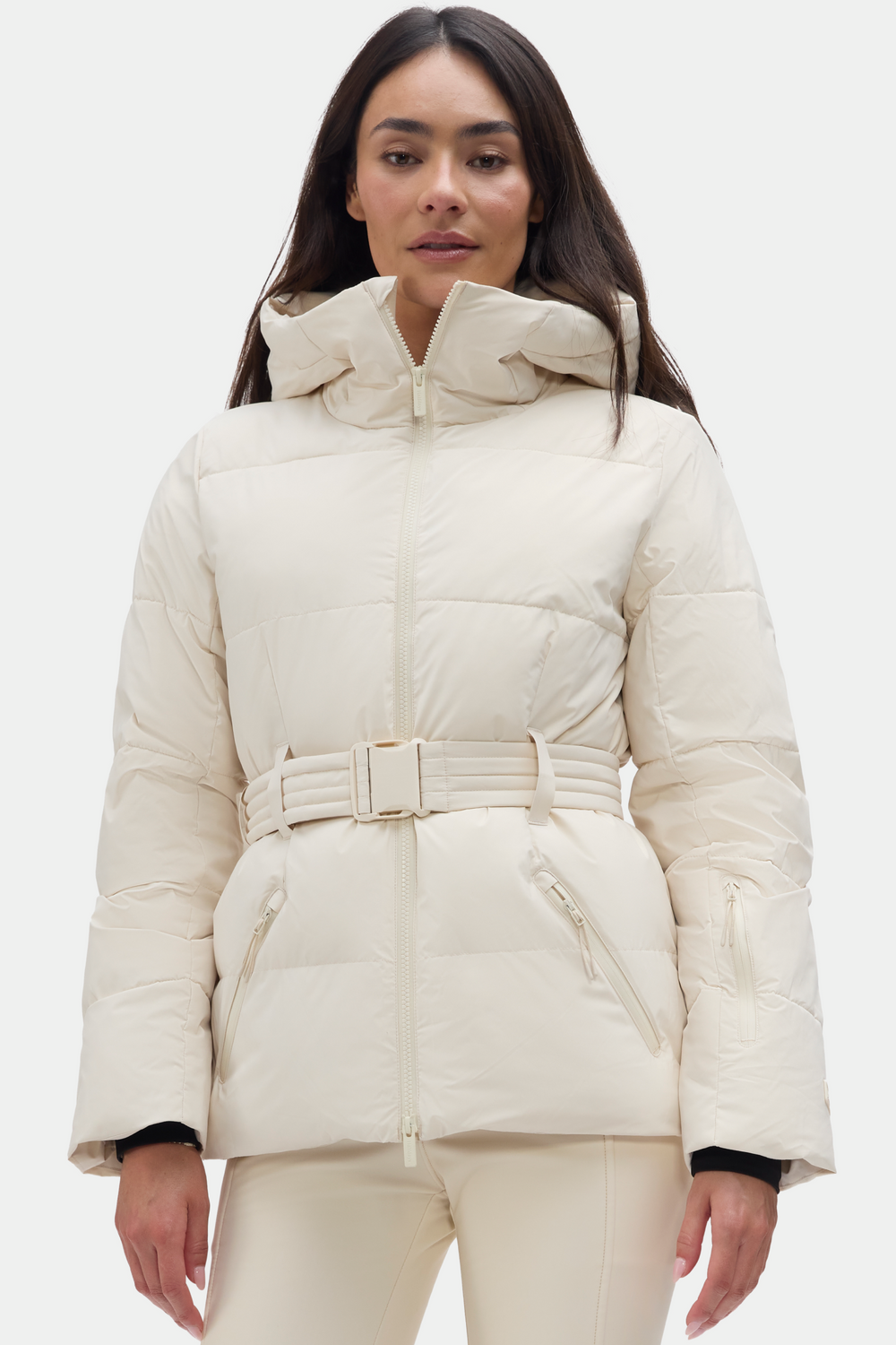 Halfdays | Hedy Belted Puffer in Oat Milk