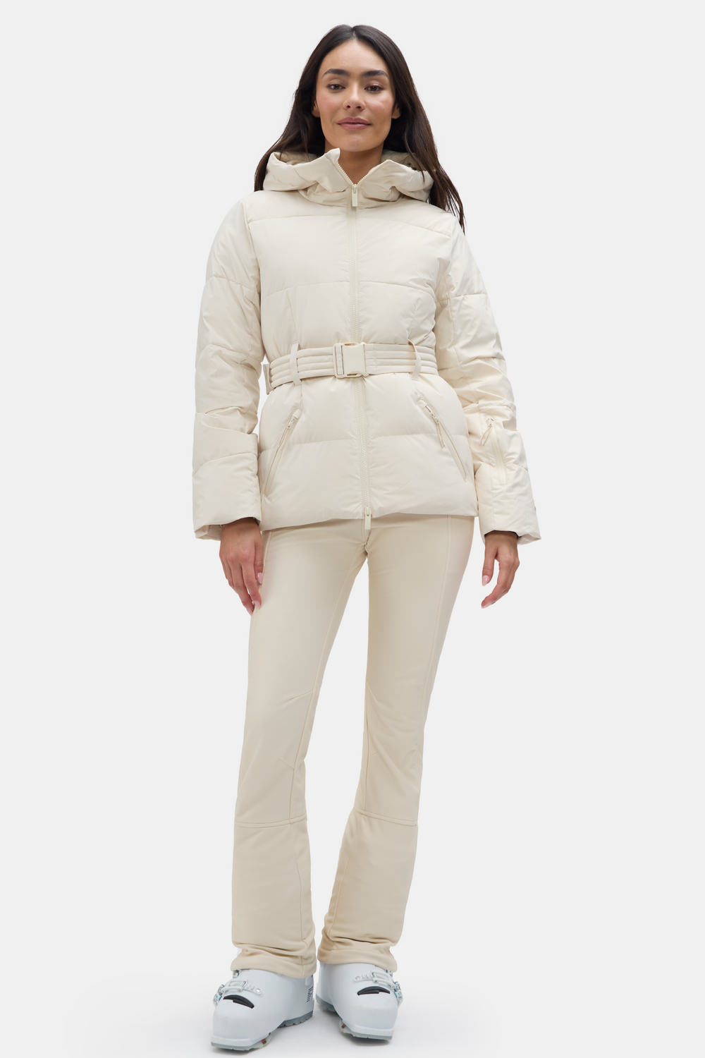 Halfdays | Hedy Belted Puffer in Oat Milk